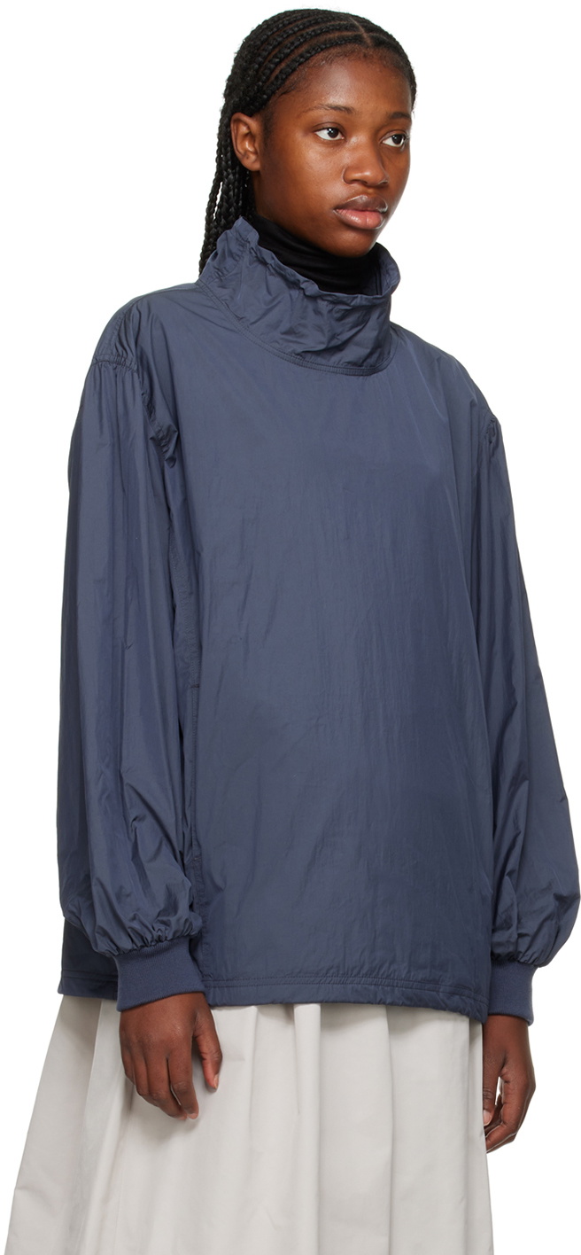 AMOMENTO Blue Mock Neck Jacket AMOMENTO