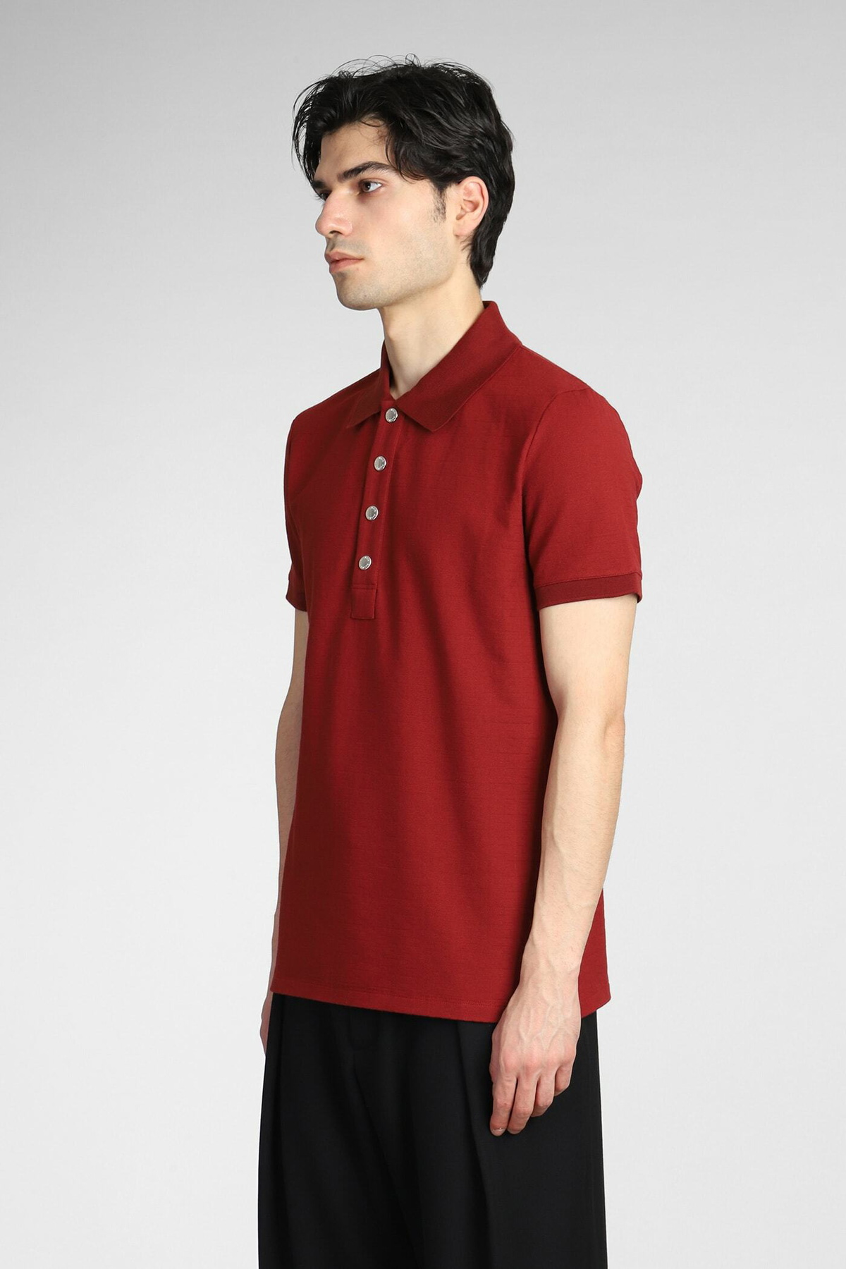 Balmain Polo In Bordeaux Cotton Balmain