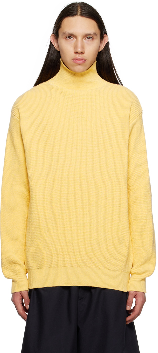 Jil Sander Yellow Relaxed Turtleneck Jil Sander