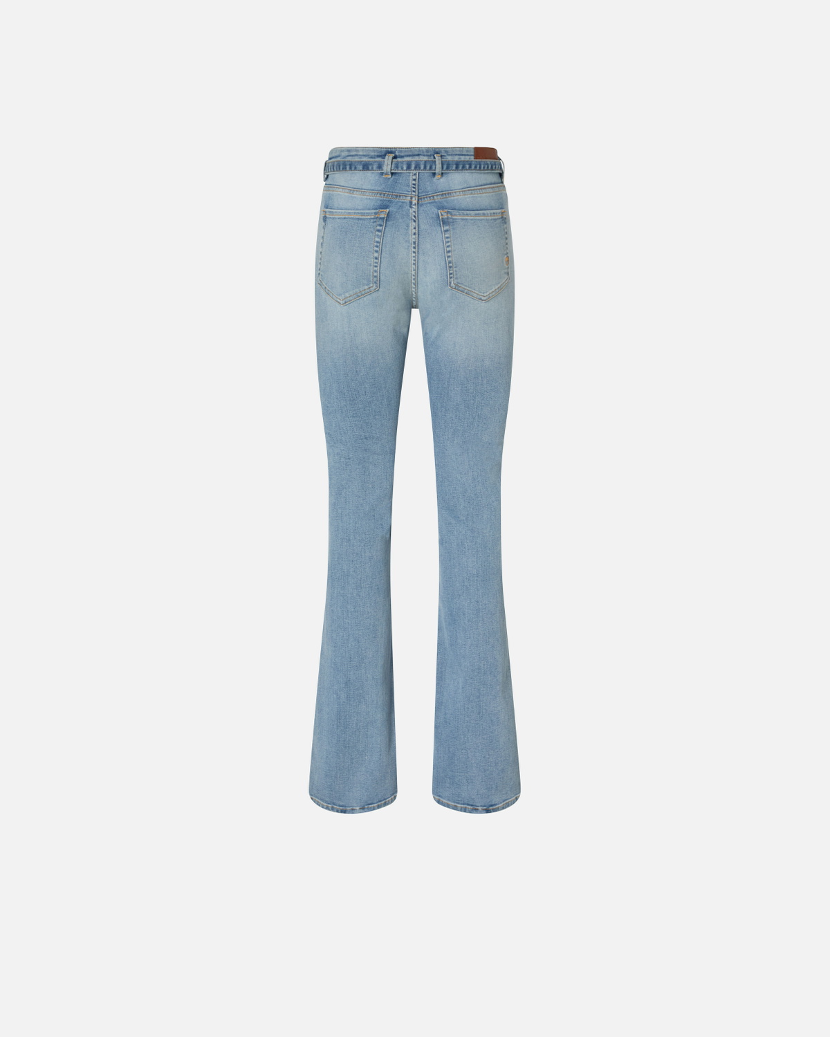 Pinko Flared Jeans With Bird Logo Belt Light Vintage Wash Pinko