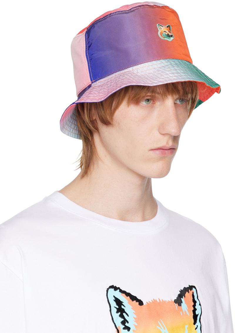 Maison Kitsuné Multicolor Fox Head Bucket Hat Maison Kitsune