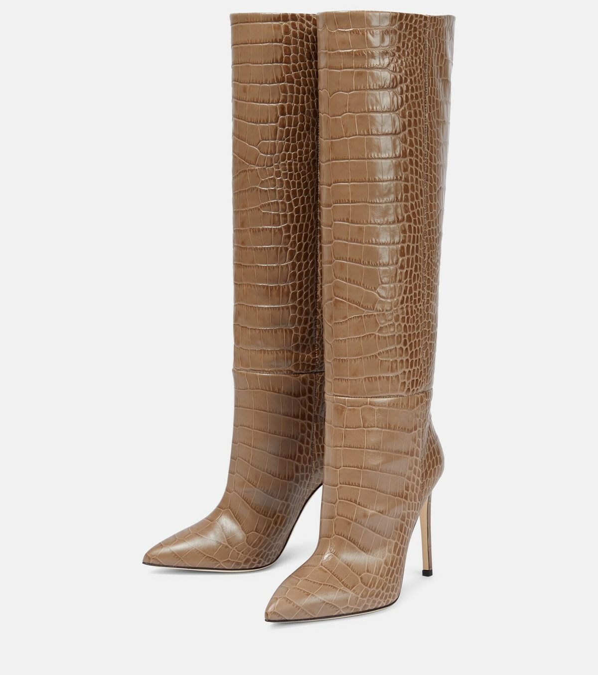 Paris Texas Croc-effect leather knee-high boots Paris Texas