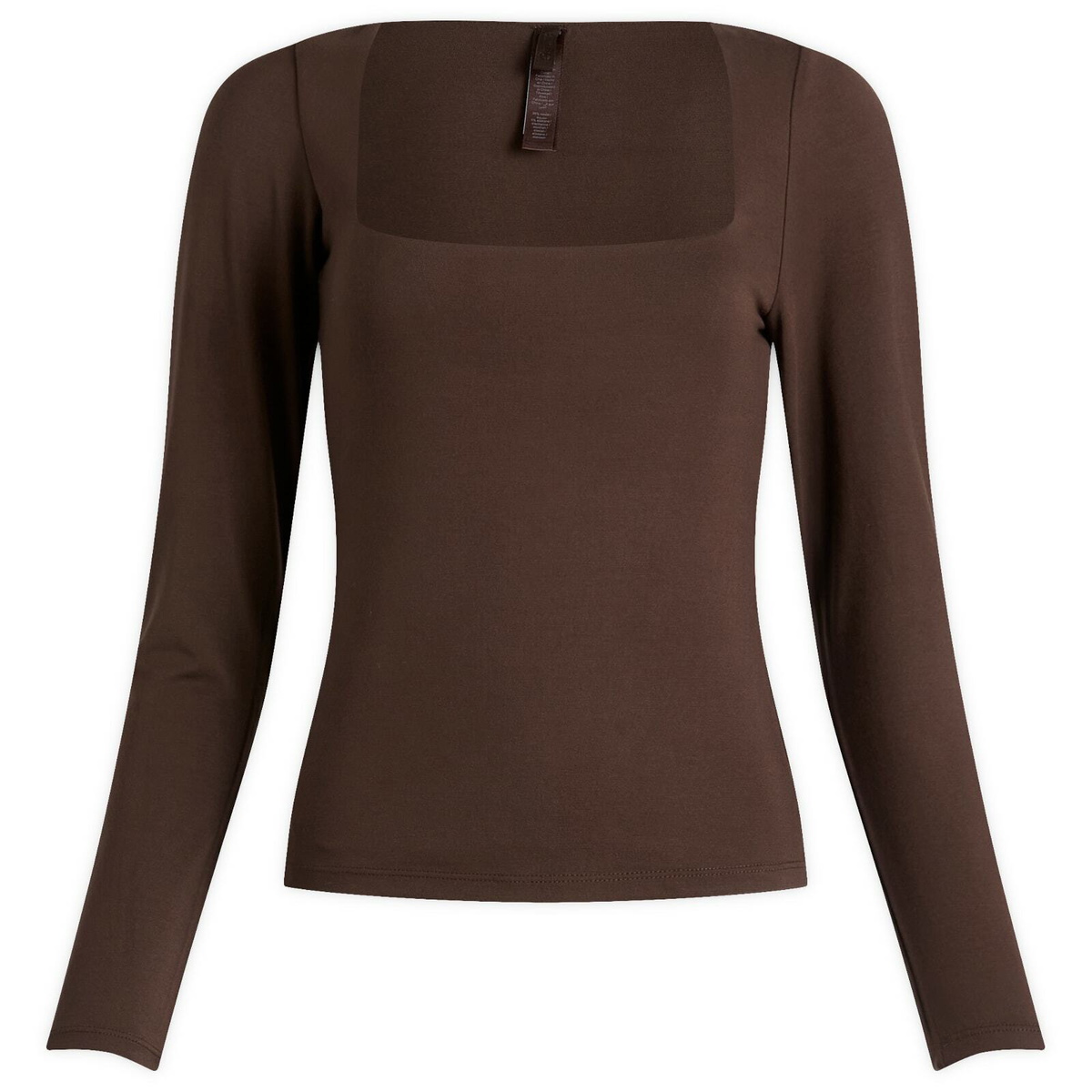 SKIMS Women's Smooth Layers Square Neck Long Sleeve Top in Espresso SKIMS