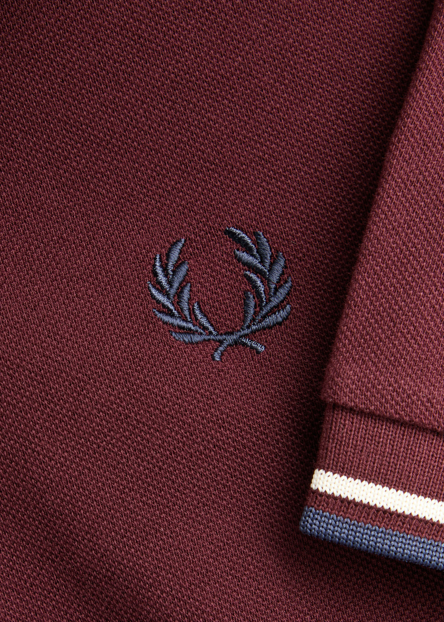 Fred Perry Logo-embroidered Piqué Cotton Polo Shirt Maroon Fred Perry