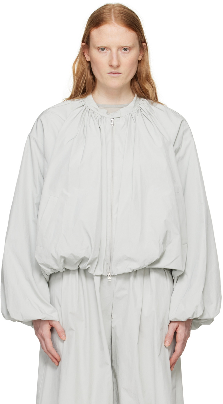 AMOMENTO Gray Shirred Jacket AMOMENTO