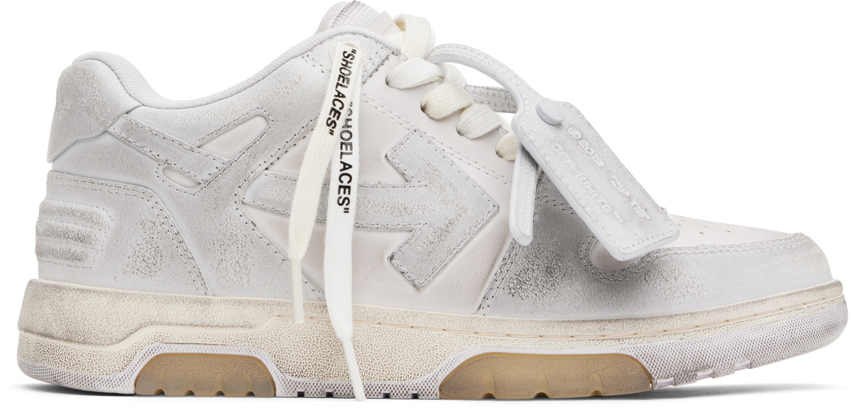 Off-White Gray & Off-White 'Out Of Office' Vintage Leather Sneakers Off ...
