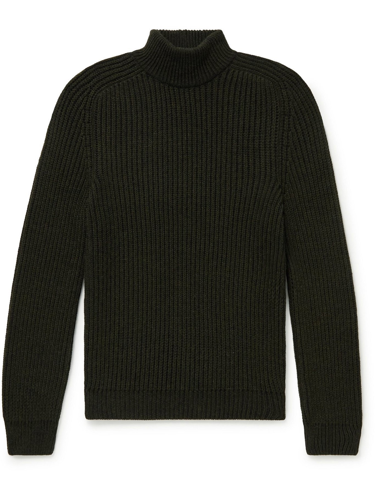 EDWIN - Slim-Fit Ribbed-Knit Rollneck Sweater - Green Edwin