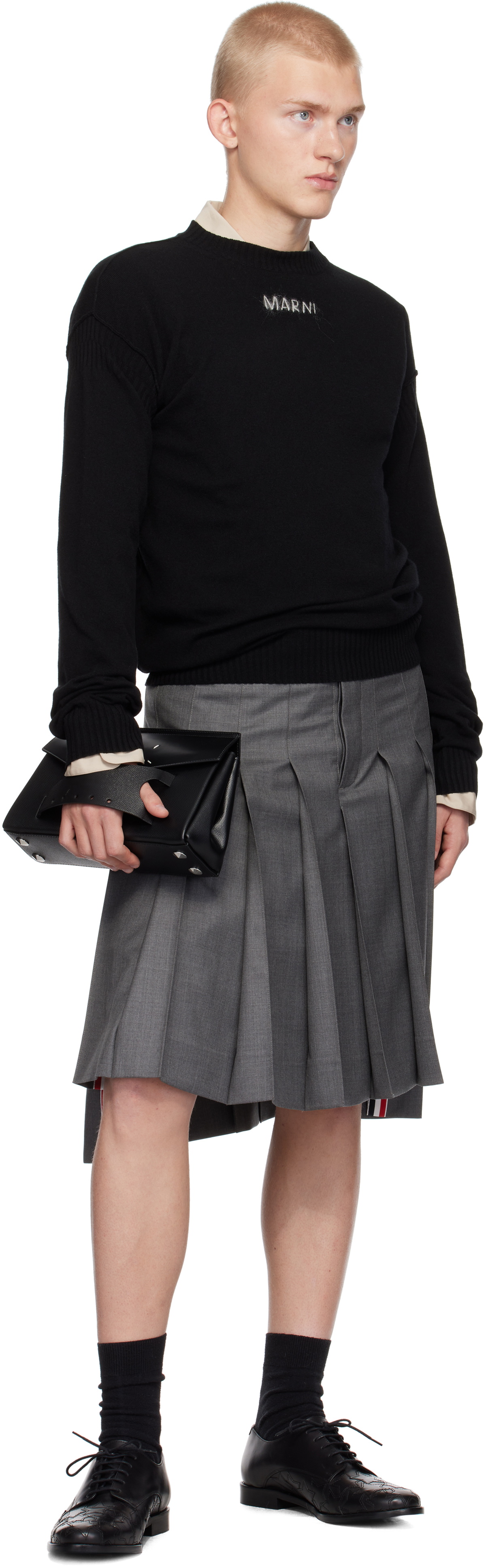Marni Black Wool & Cashmere Logo Sweater Marni