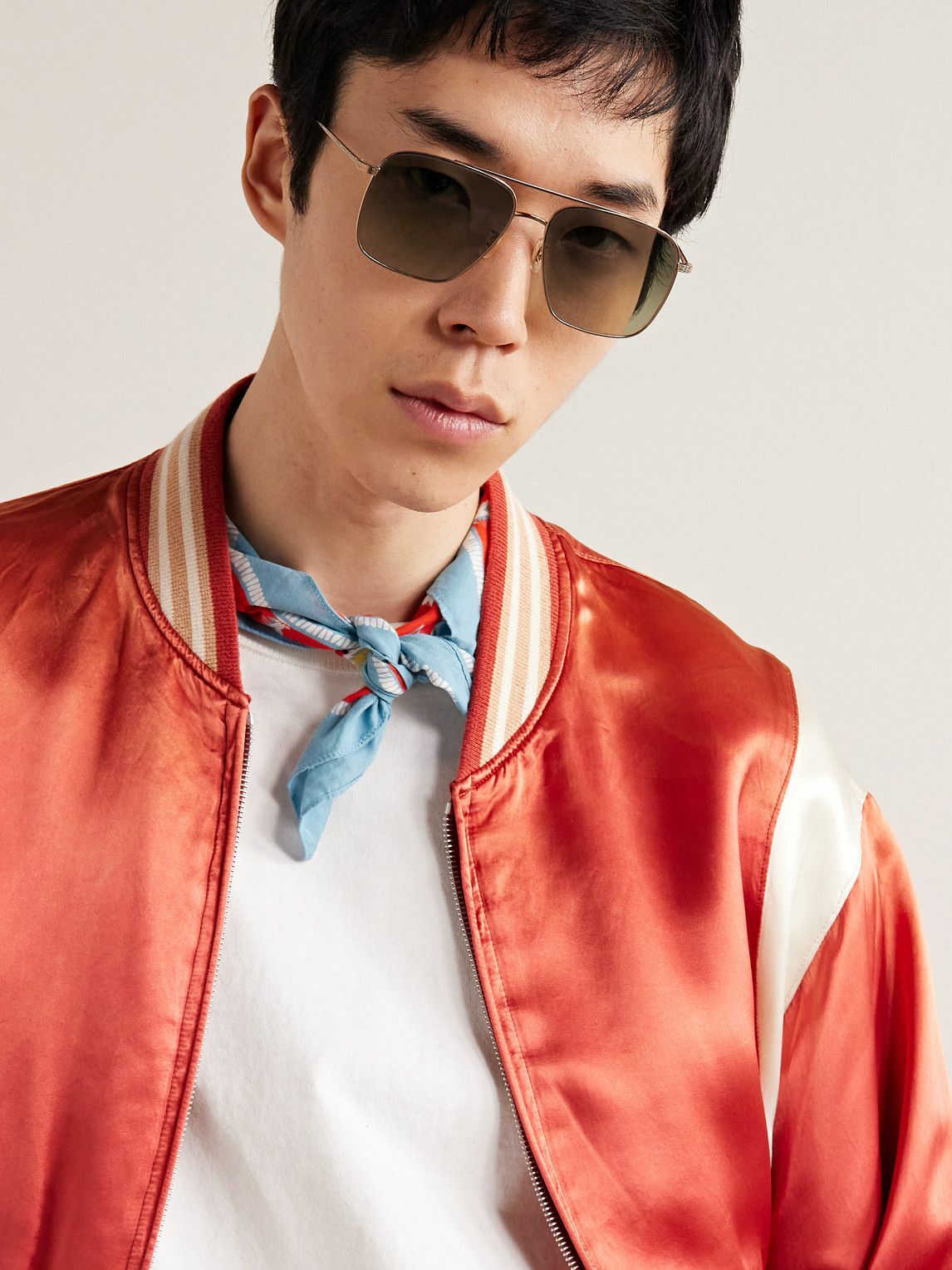 Oliver Peoples - Dresner Aviator-Style Gold-Tone Sunglasses Oliver Peoples