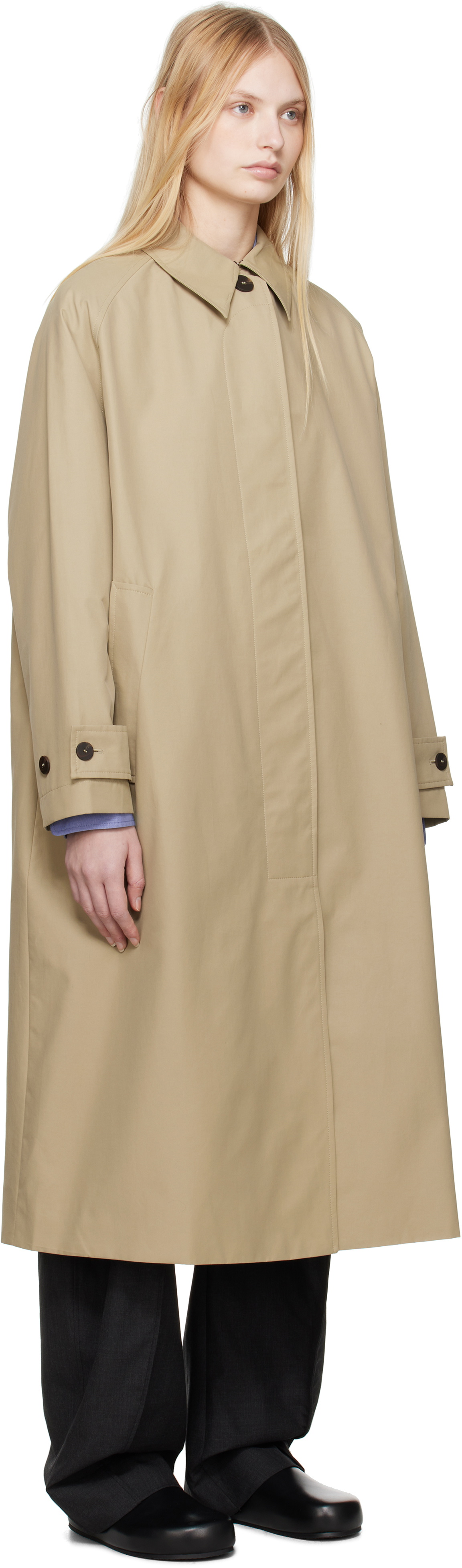 Studio Nicholson Beige Holin Trench Coat Studio Nicholson