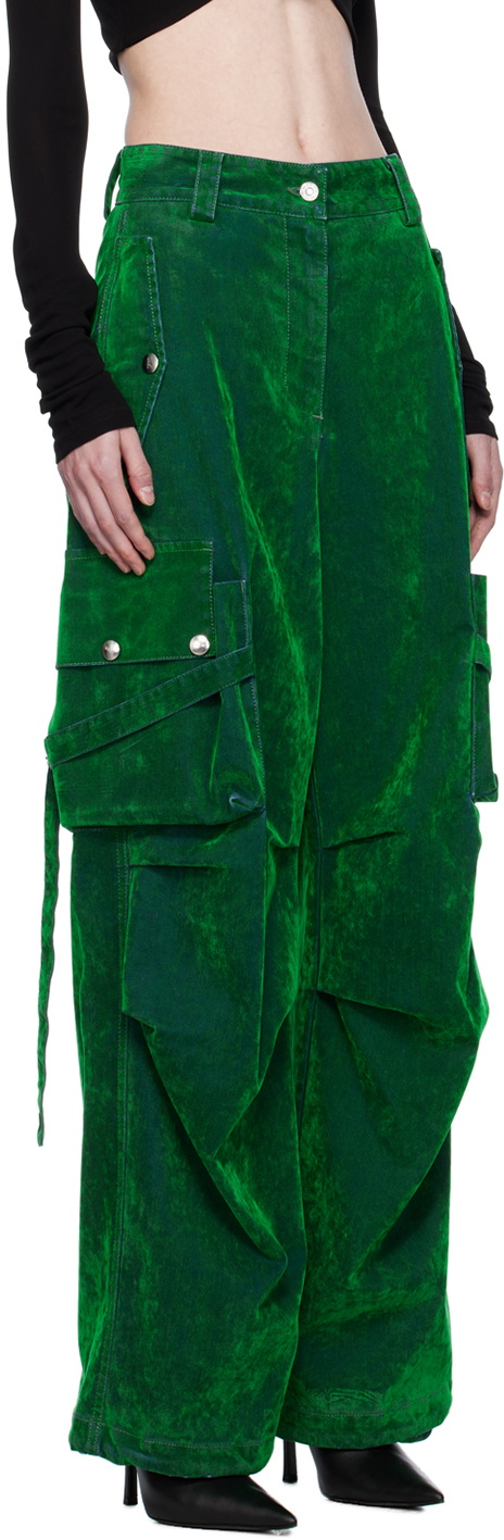 MSGM Green Flocked Jeans MSGM