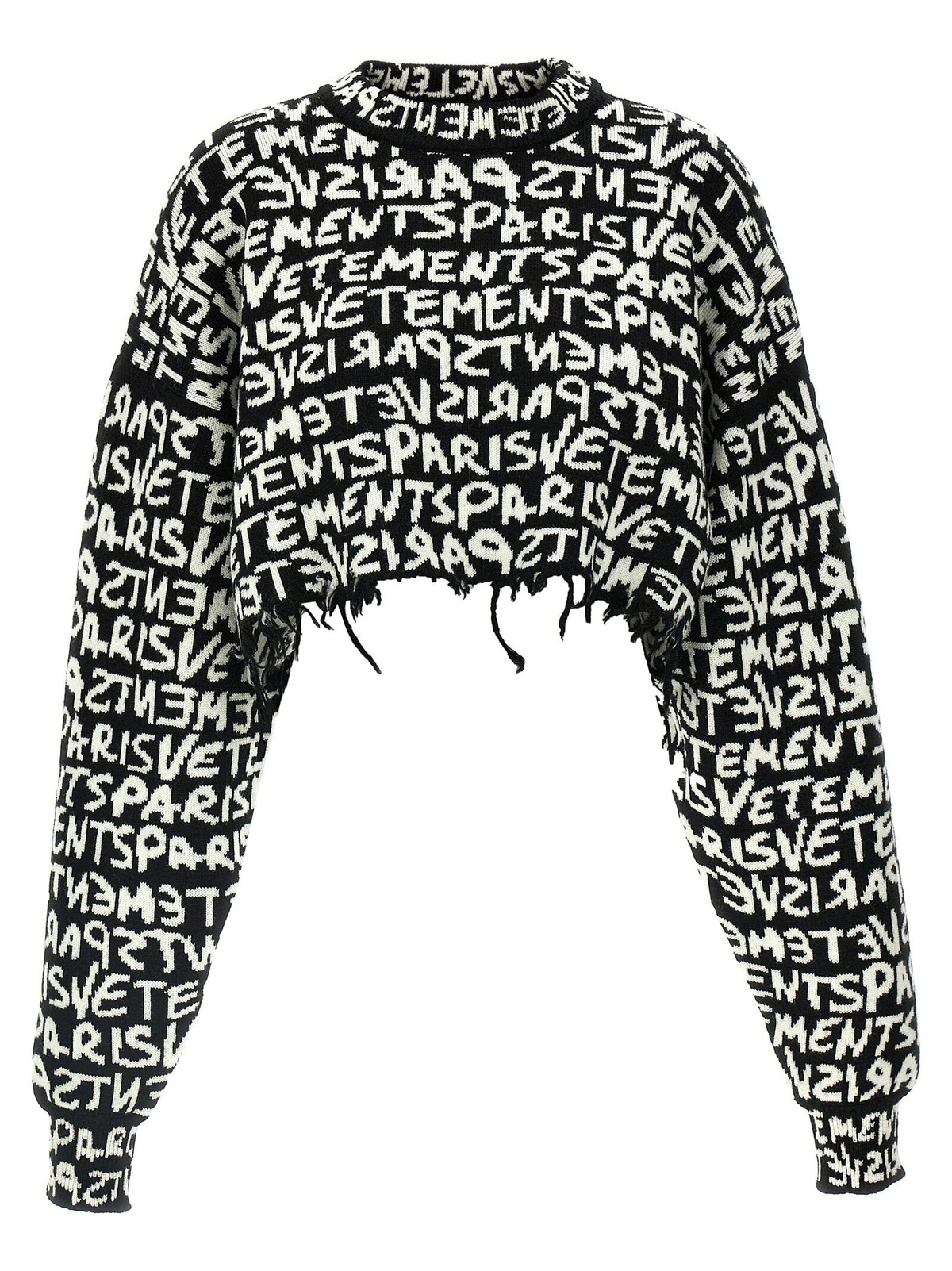 vetements Paris Monogram Cropped Sweater Vetements