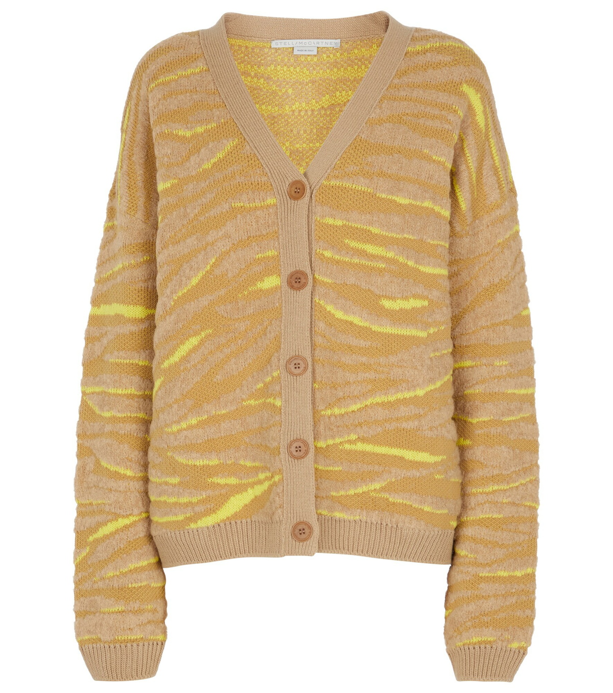 Stella Mccartney Zebra Jacquard Wool Blend Cardigan Stella Mccartney
