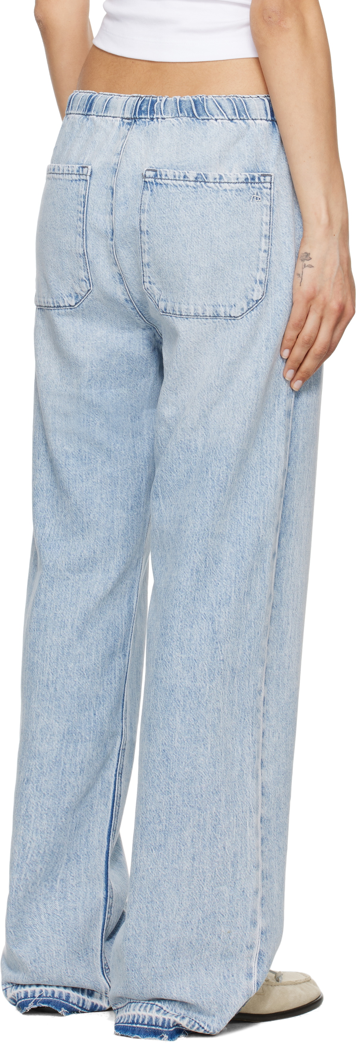 rag & bone Blue Ultra Featherweight Logan Wide-Leg Jeans Rag and Bone
