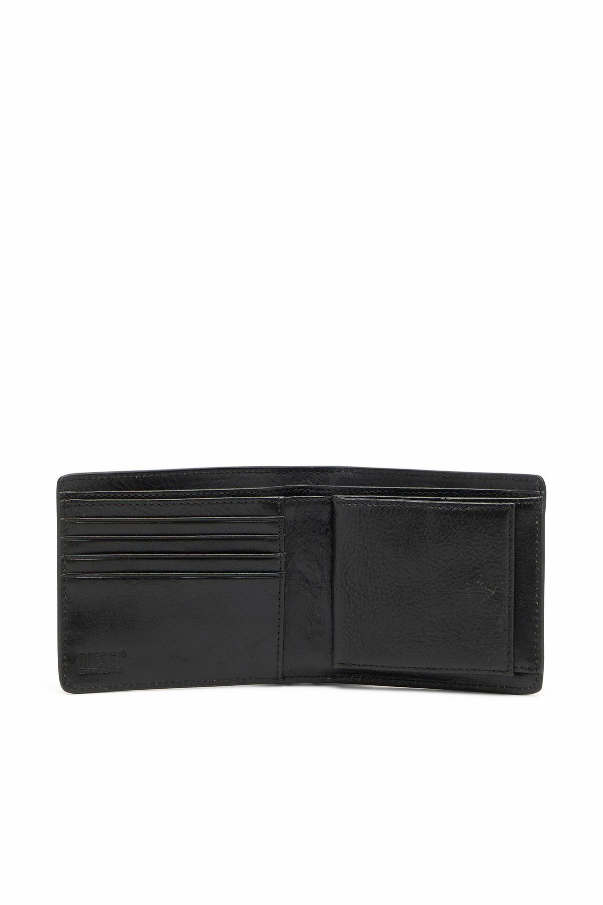 Diesel Bi-fold leather wallet with embossed logo - Small Wallets Mens ...