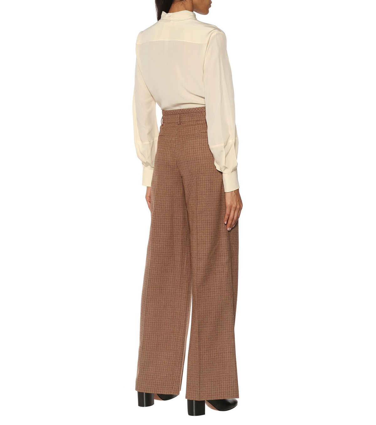 Chloe - Checked wool flared pants Chloe