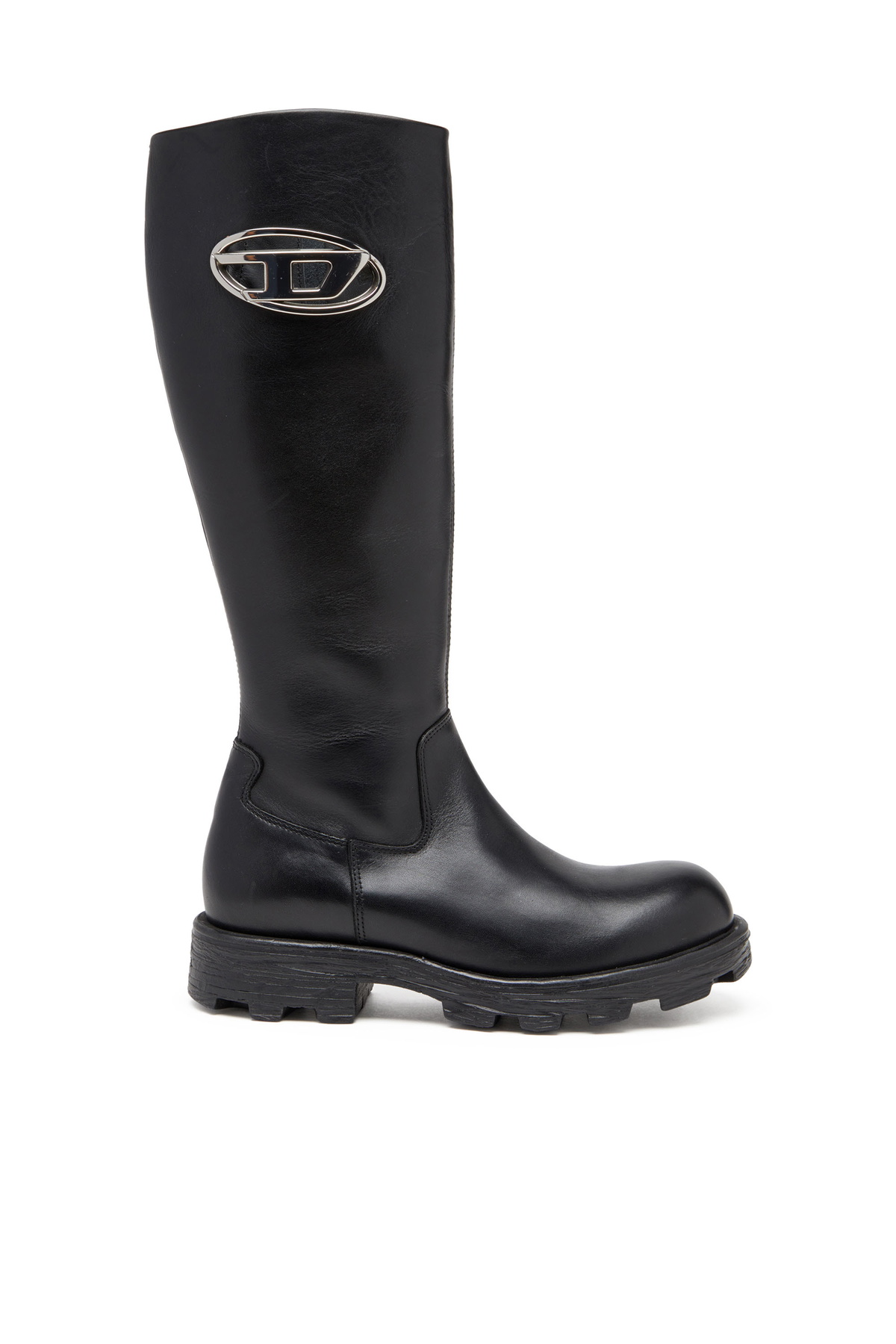Diesel D-Hammer-Leather knee-high boots - Boots Womens in Black Diesel