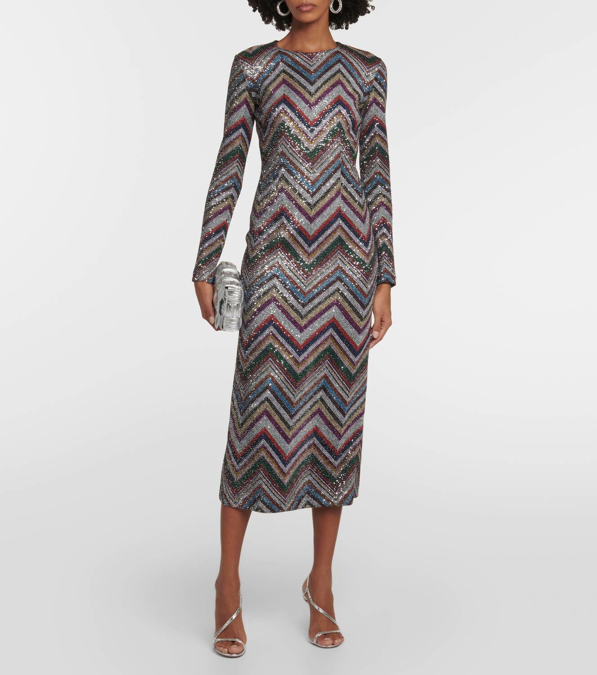 Missoni Zig Zag sequined midi dress Missoni