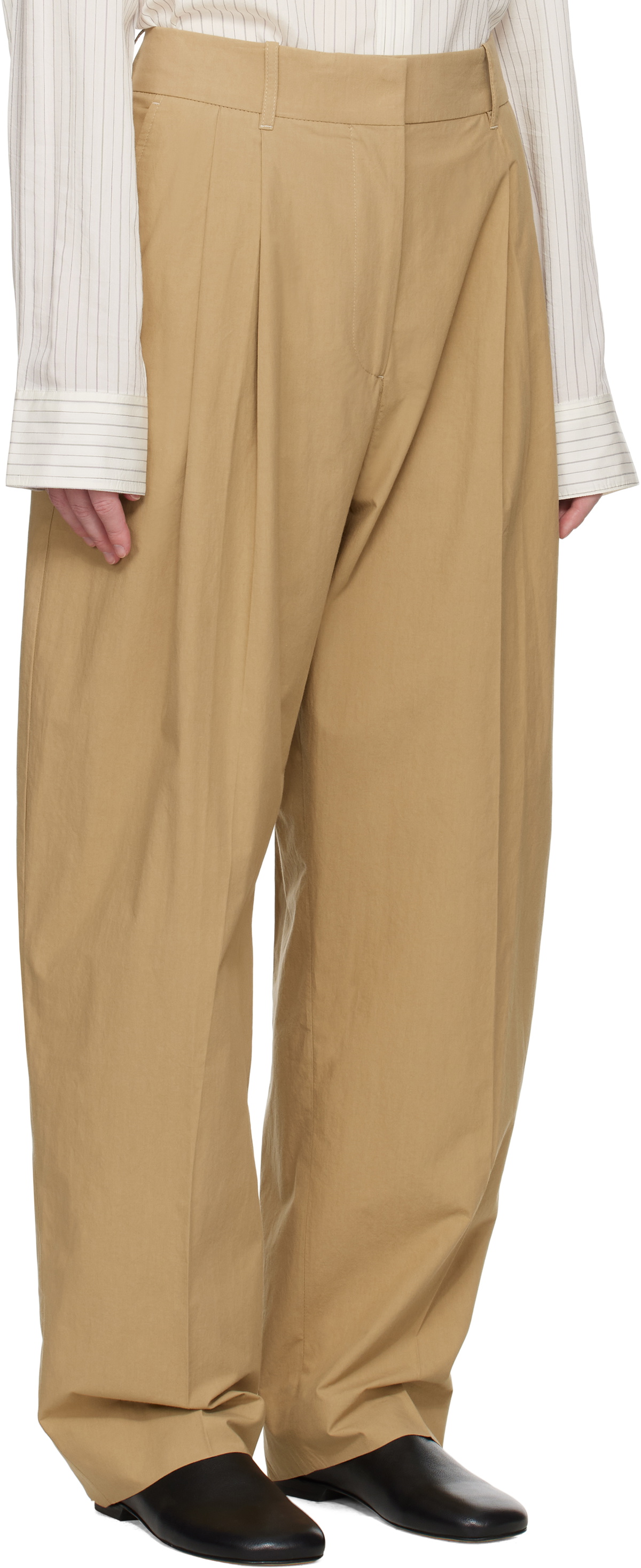 Studio Nicholson Beige Sperro Trousers Studio Nicholson