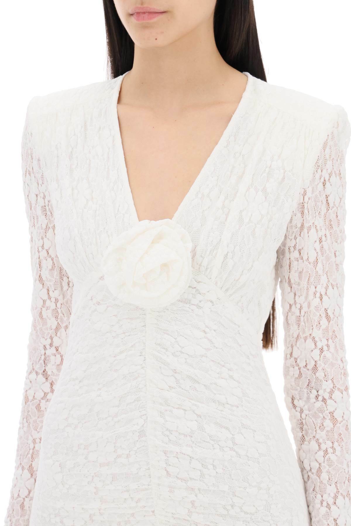 ROTATE lace mini dress with removable flower detail White ROTATE Birger ...