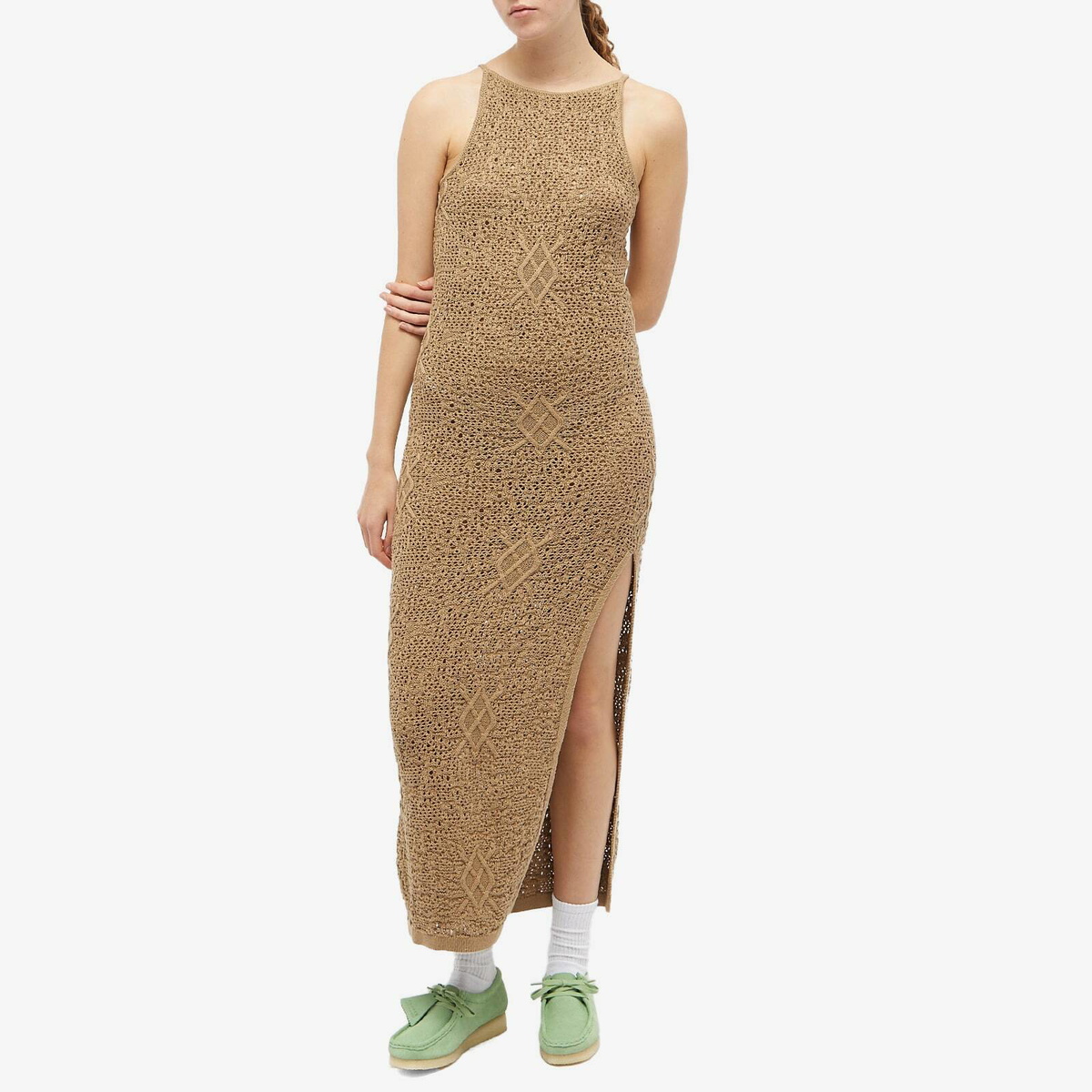 Daily Paper Women's Shield Crochet Dress in Hazel Brown Daily Paper
