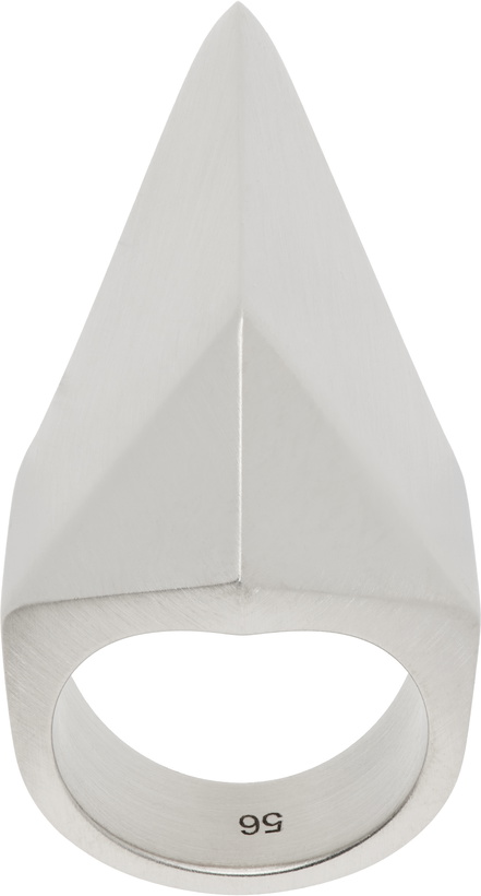 Rick Owens Silver Crystal Pyramid Ring Rick Owens
