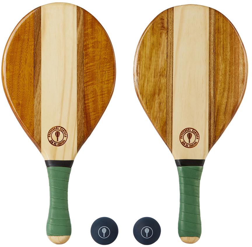 Frescobal Carioca Brown & Green Trancoso Beach Bat Set