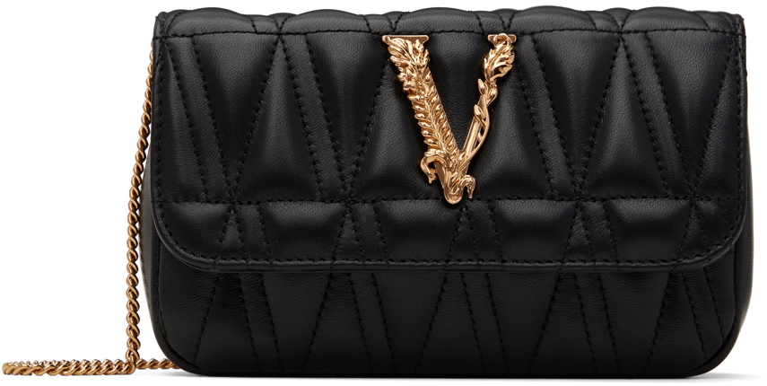 Versace Black Virtus Mini Shoulder Bag Versace