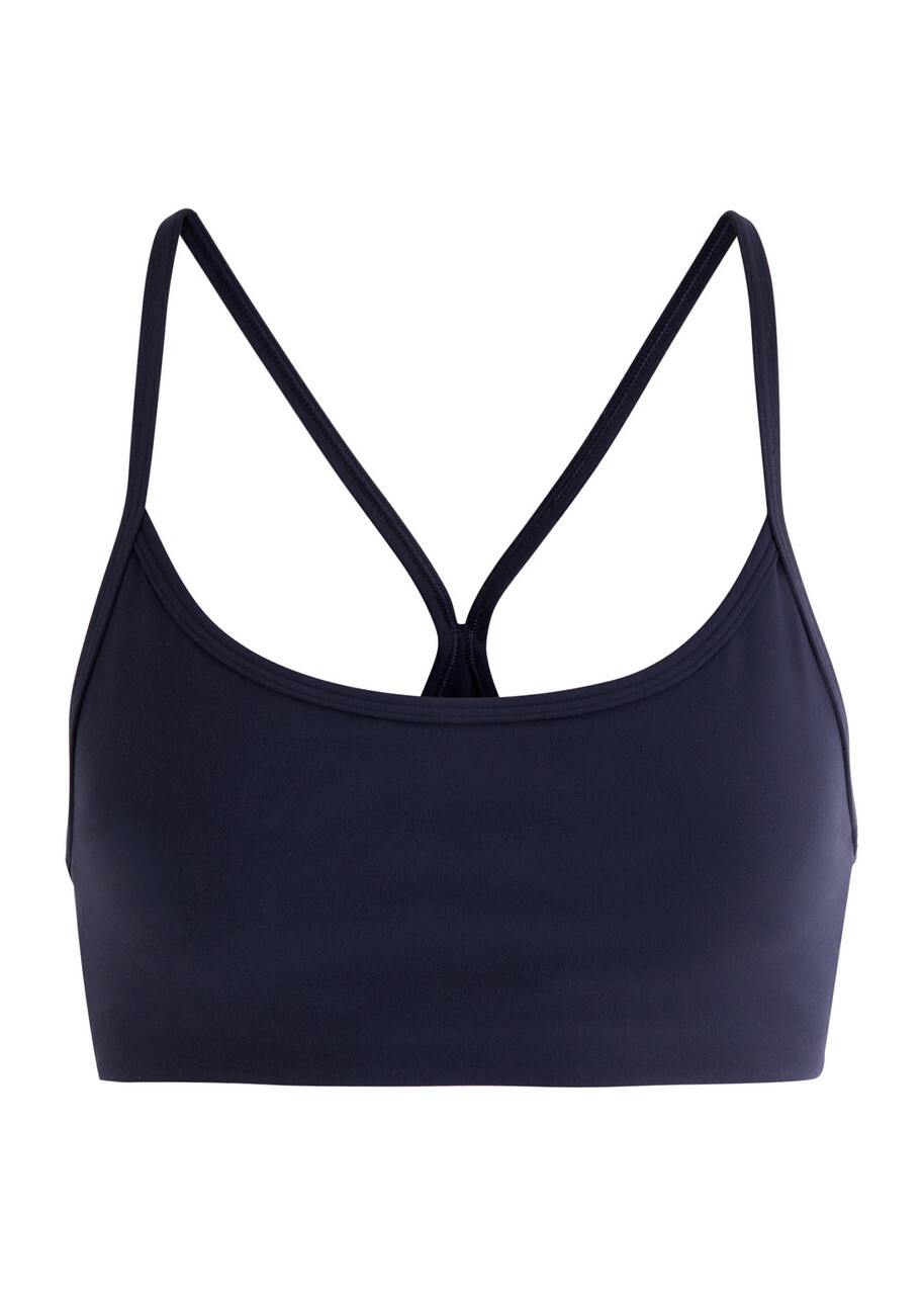 Vuori All The Feels Stretch-nylon Soft-cup bra Navy Vuori