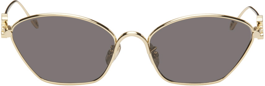 LOEWE Gold Anagram Hexagonal Cat-Eye Sunglasses Loewe