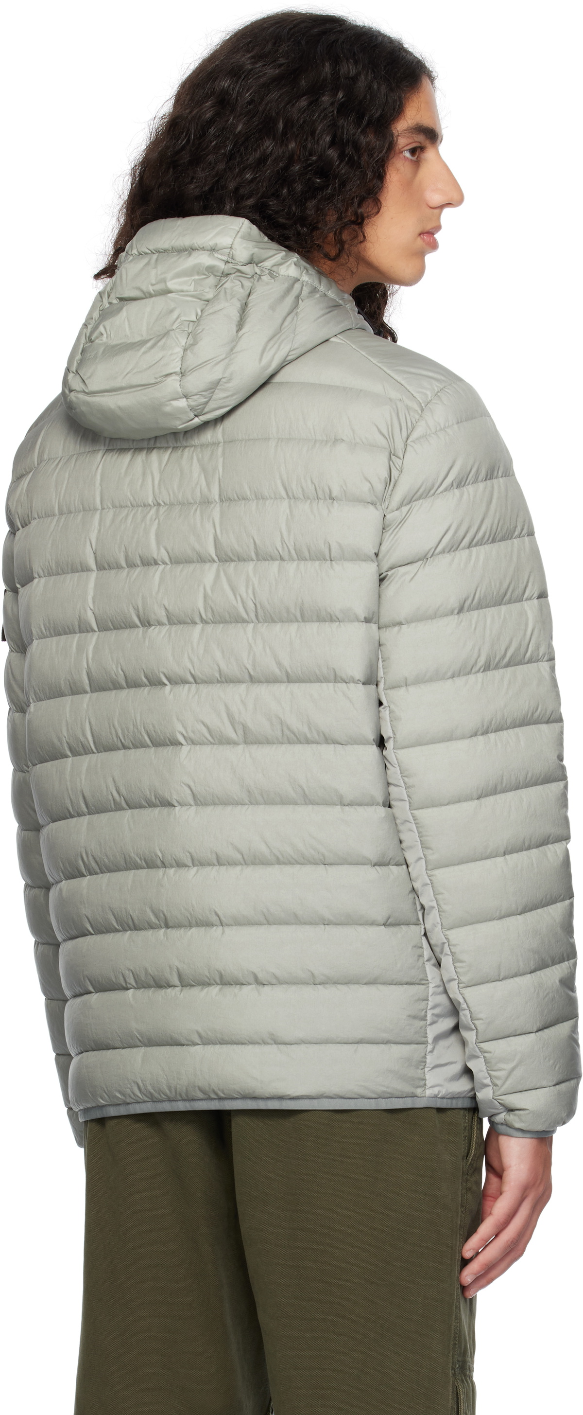 Stone Island Gray 40324 Loom Woven Chambers Down Jacket Stone Island Gray 40324 Loom Woven Chambers Down Jacket