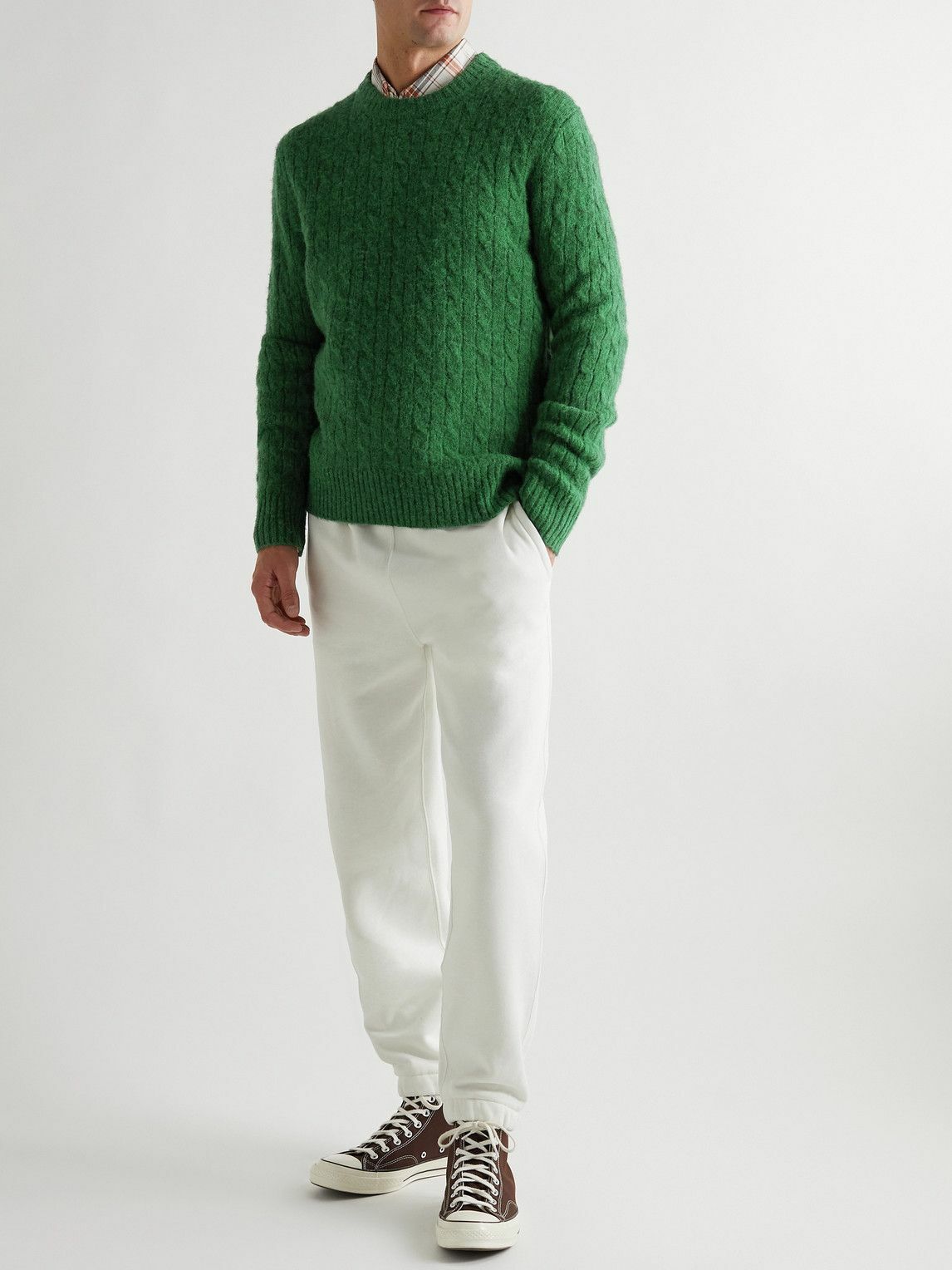 Alex Mill - Pilly Cable-Knit Merino Wool-Blend Sweater - Green Alex Mill