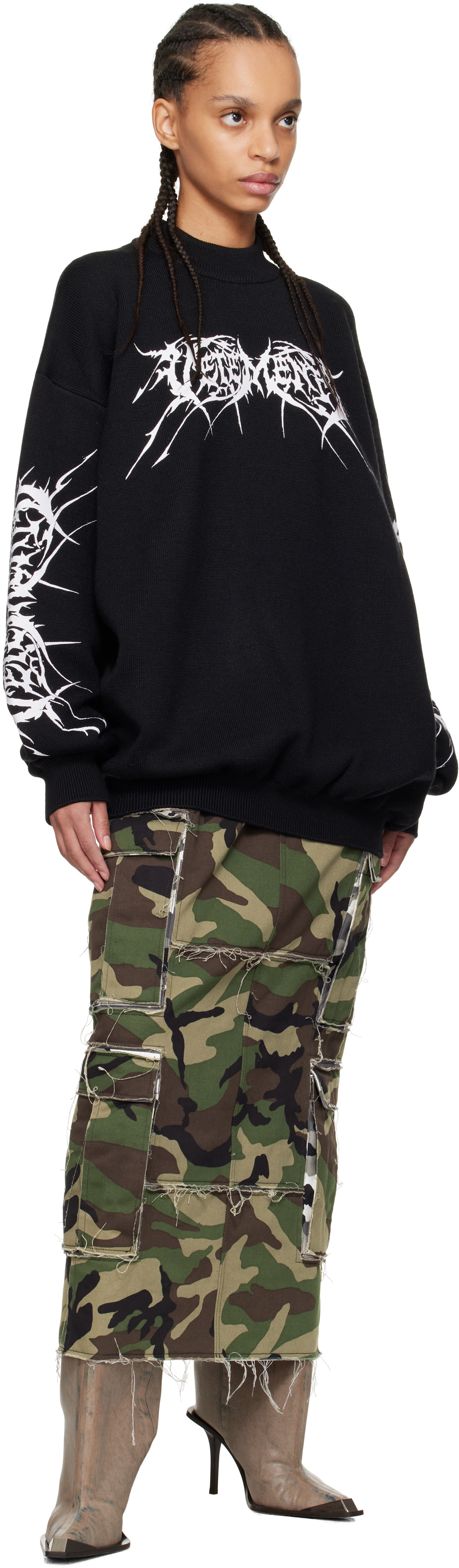 VETEMENTS Black Metal Logos Sweater Vetements