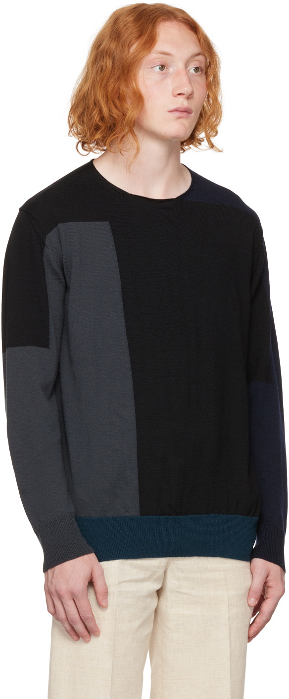 Comme des Garçons Homme Black Colorblocked Sweater Comme des Garcons Homme
