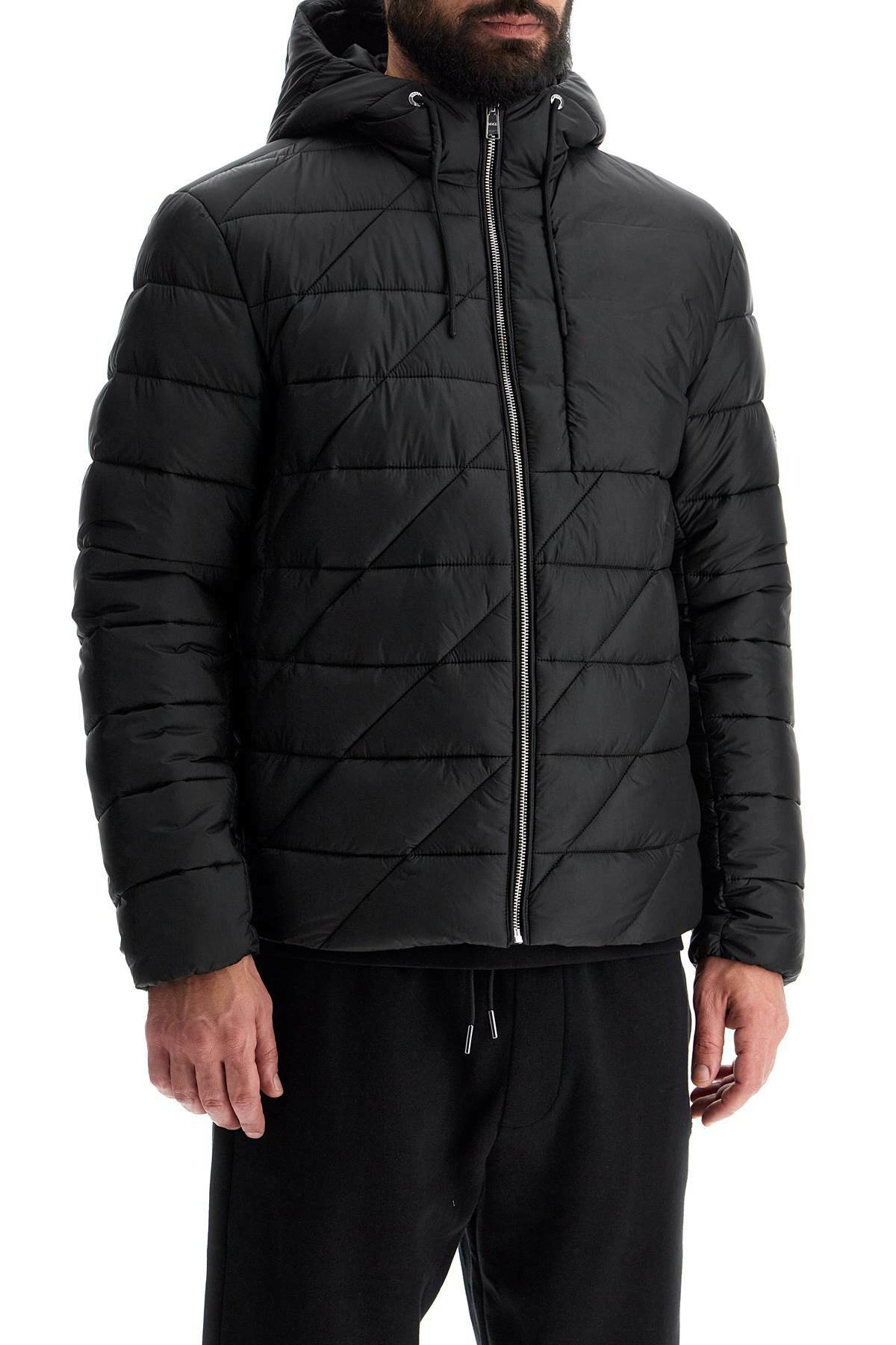 BOSS lightweight down jacket with hood Black BOSS