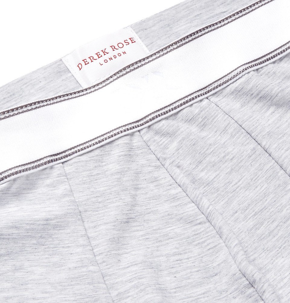 Derek Rose - Ethan Mélange Stretch-Cotton Boxer Briefs - Gray Derek Rose