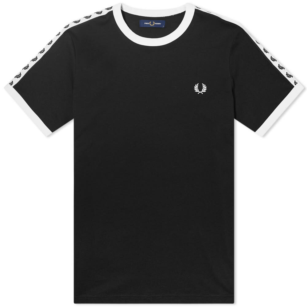 Fred Perry Men's Taped Ringer T-Shirt in Black Fred Perry