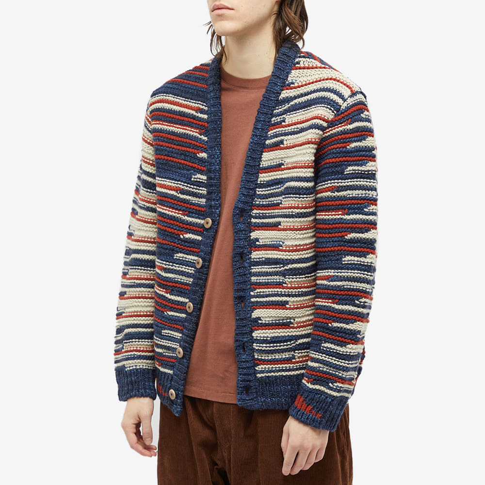 Folk Men's Multi Yarn Cardigan in Pepper Navy Folk