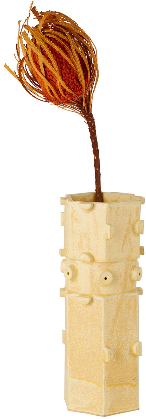Bzippy Yellow Tube Hex Vase