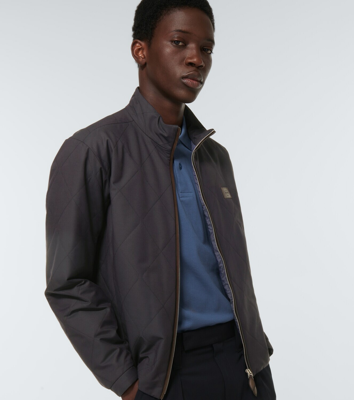 Berluti Ferro leather trimmed jacket Berluti