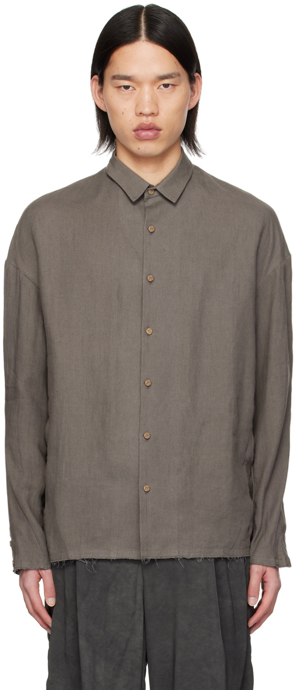 DEVOA Taupe Loose Fit Shirt DEVOA