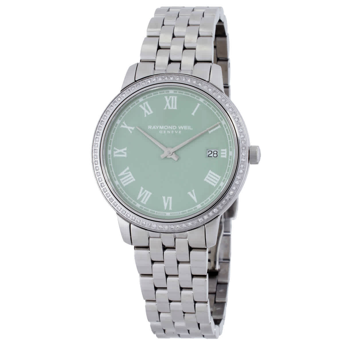 Raymond Weil Toccata Quartz Diamond Green Dial Ladies Watch 5385-STS ...