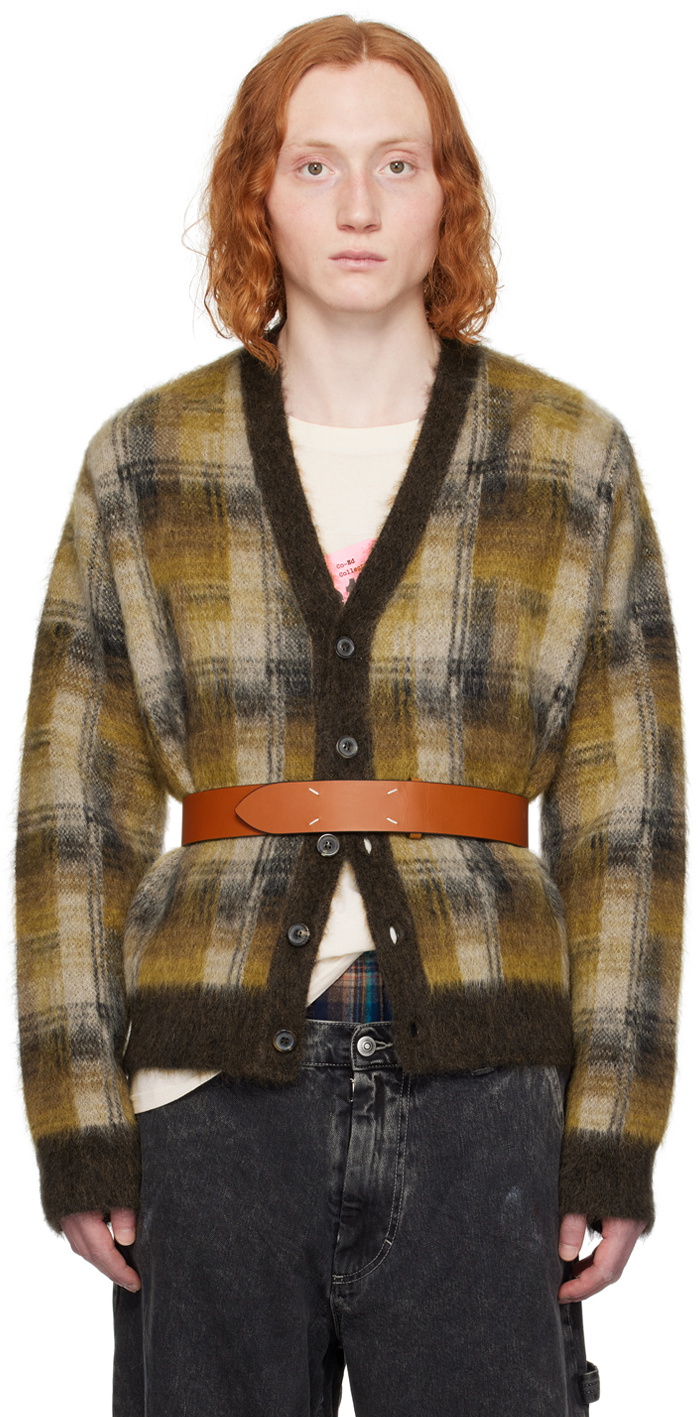 Maison Margiela Brown Check Cardigan Maison Margiela