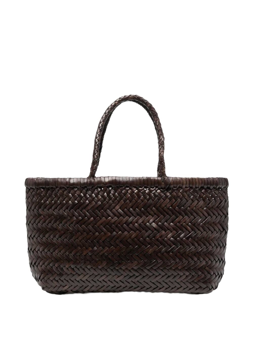 Dragon Diffusion gora Brown Mini Shoulder Bag With Two Top Handles And Interwoven Design In ...