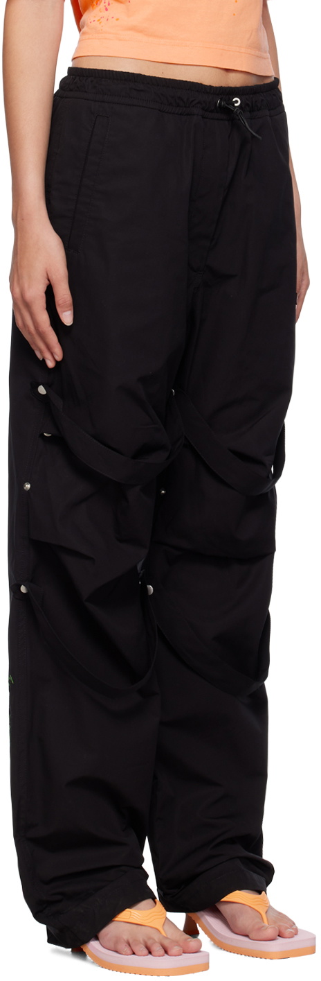 Palm Angels Black Upside Down Palm Trousers Palm Angels