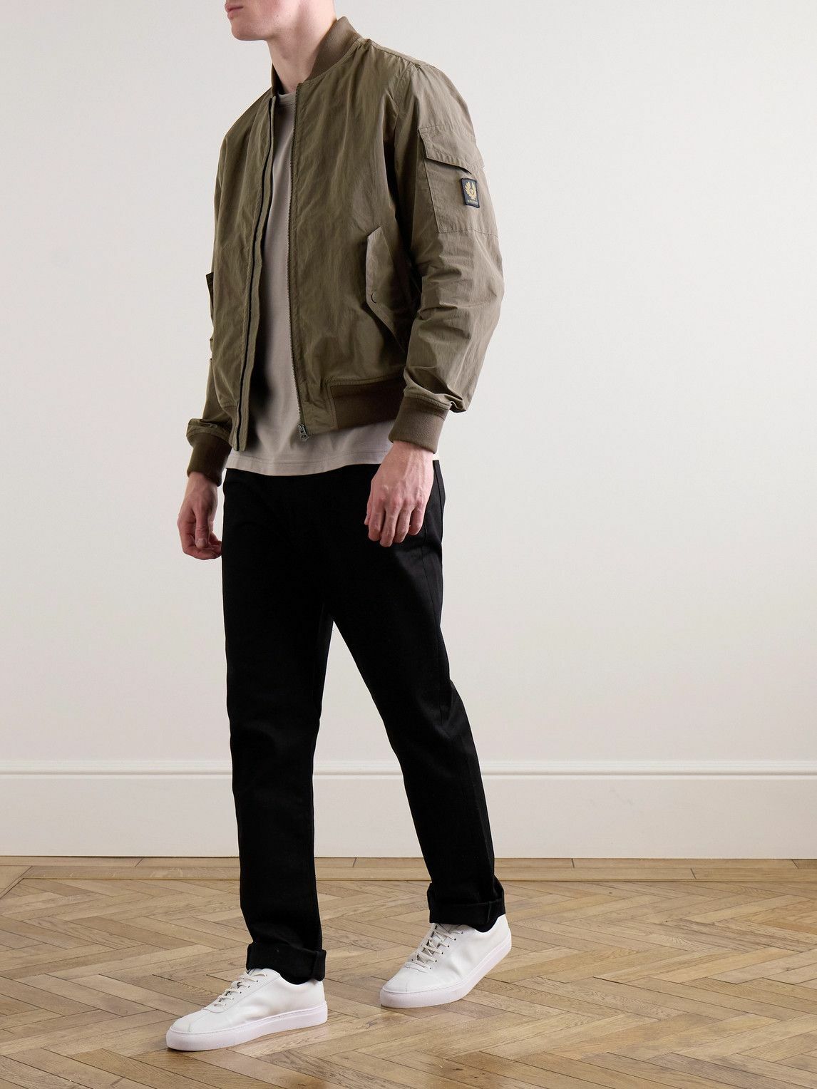 Belstaff - Freight Logo-Appliquéd Shell Bomber Jacket - Green Belstaff