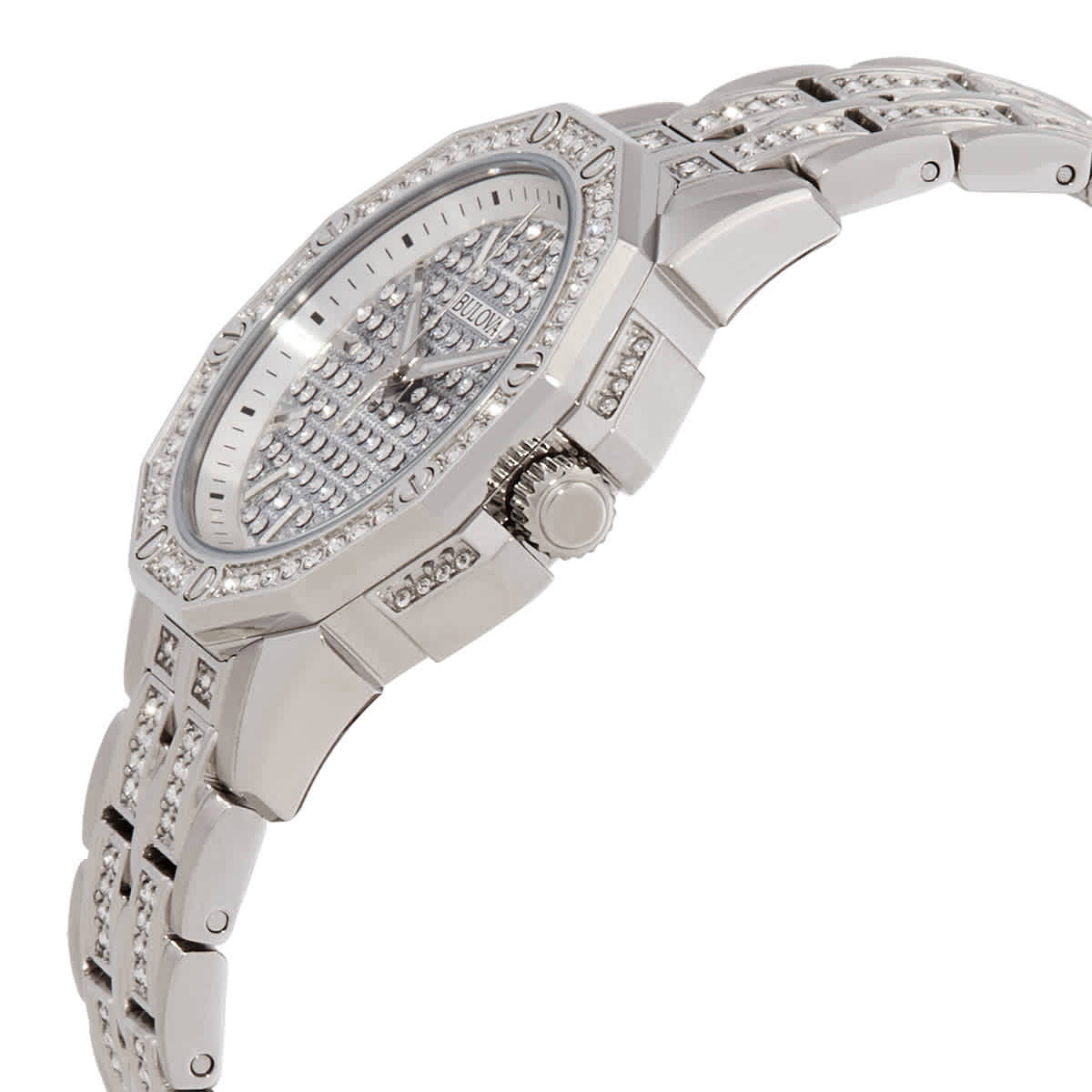 Bulova Octava Quartz Crystal Silver Dial Ladies Watch 96L305 Bulova