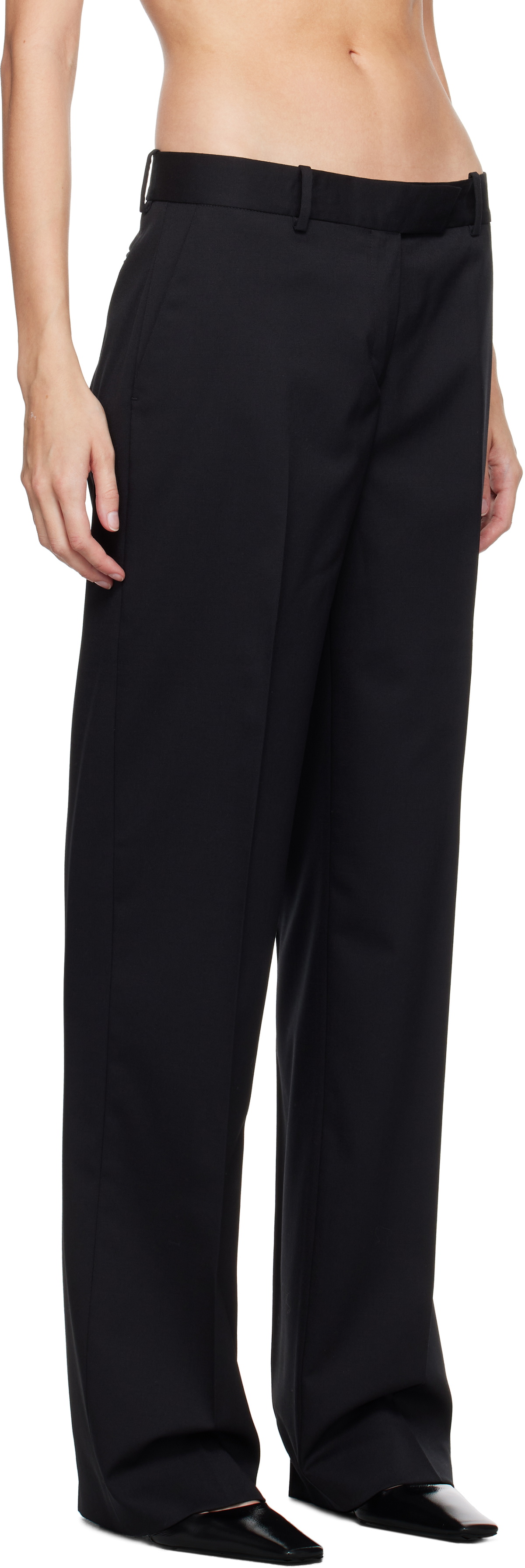 Calvin Klein Black Halo Wool Low-Rise Tailored Trousers Calvin Klein