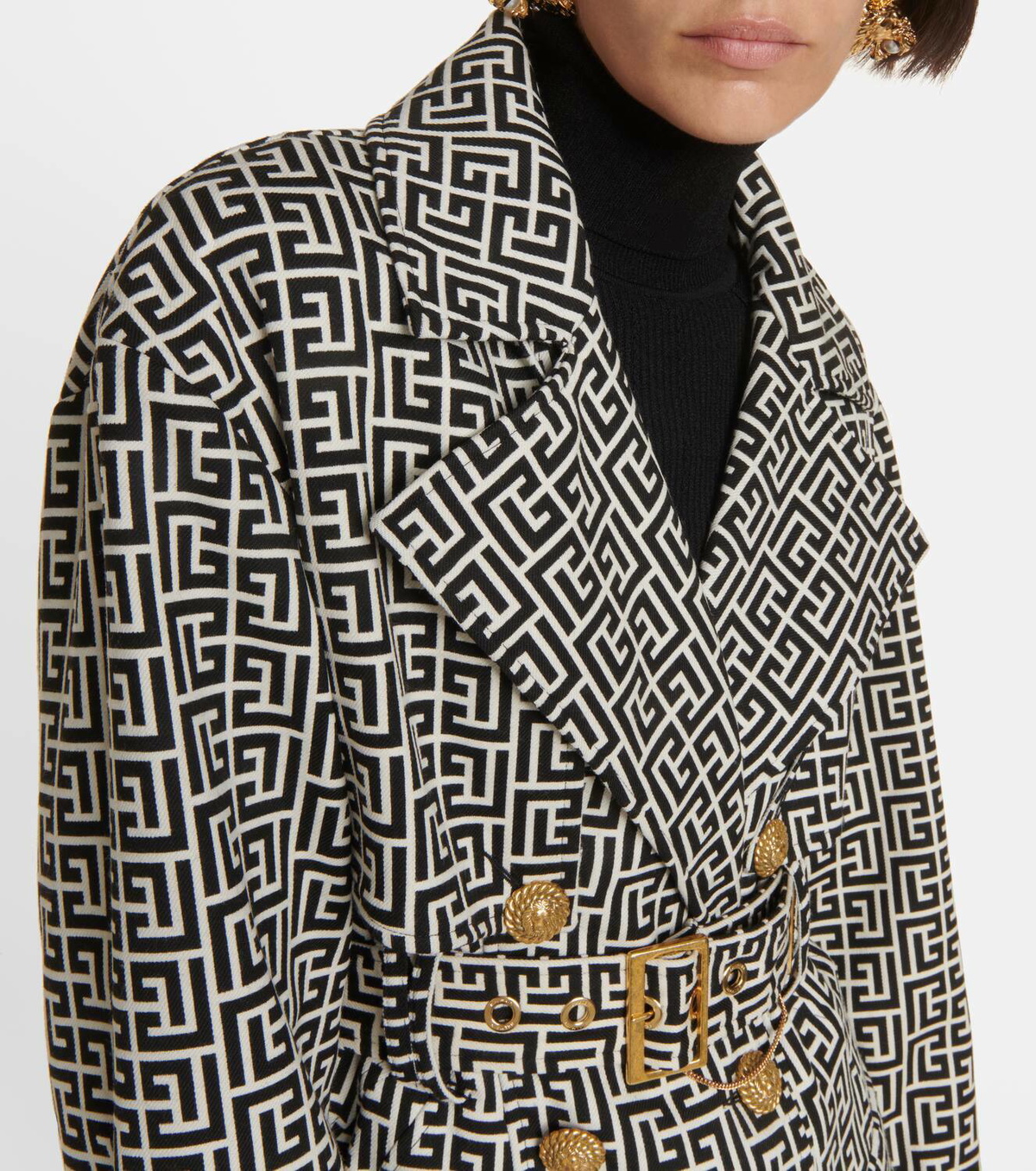 Balmain Monogram jacquard trench coat Balmain