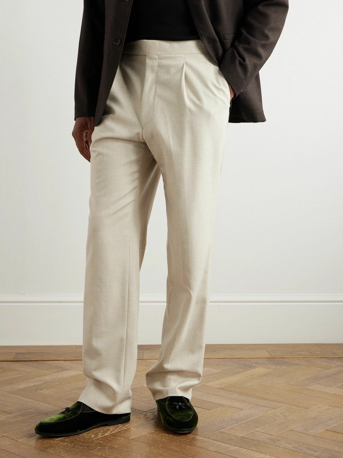 Rubinacci - Marphy Leather-Trimmed Bow-Embellished Velvet Loafers ...